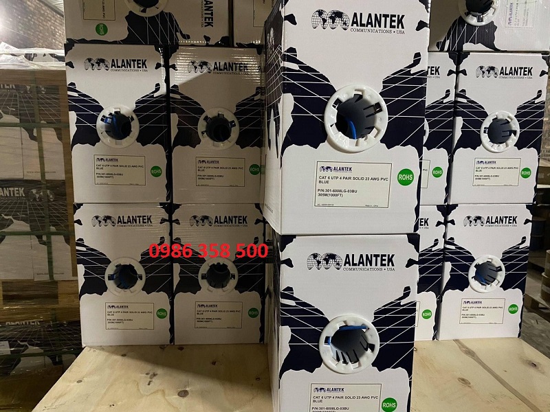 Cáp mạng LAN Alantek USA Cat5e , cat6 UTP, FTP vỏ màu xám (305m/cuộn ...